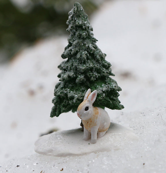Snowy Tree & Bunny - Wee Forest Folk